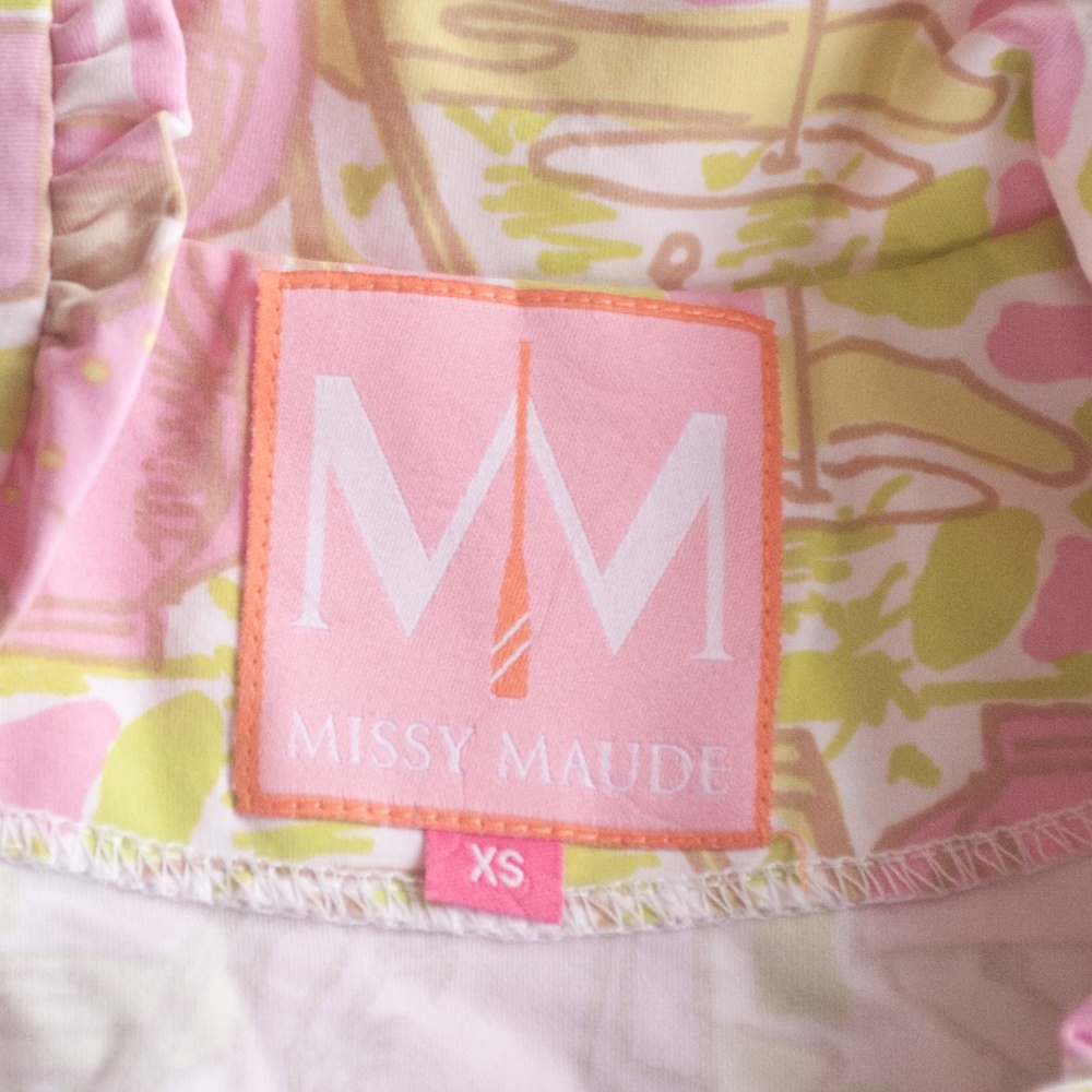 Missy Maude Pink & Green Golf Girl Print Tank Top - Gem